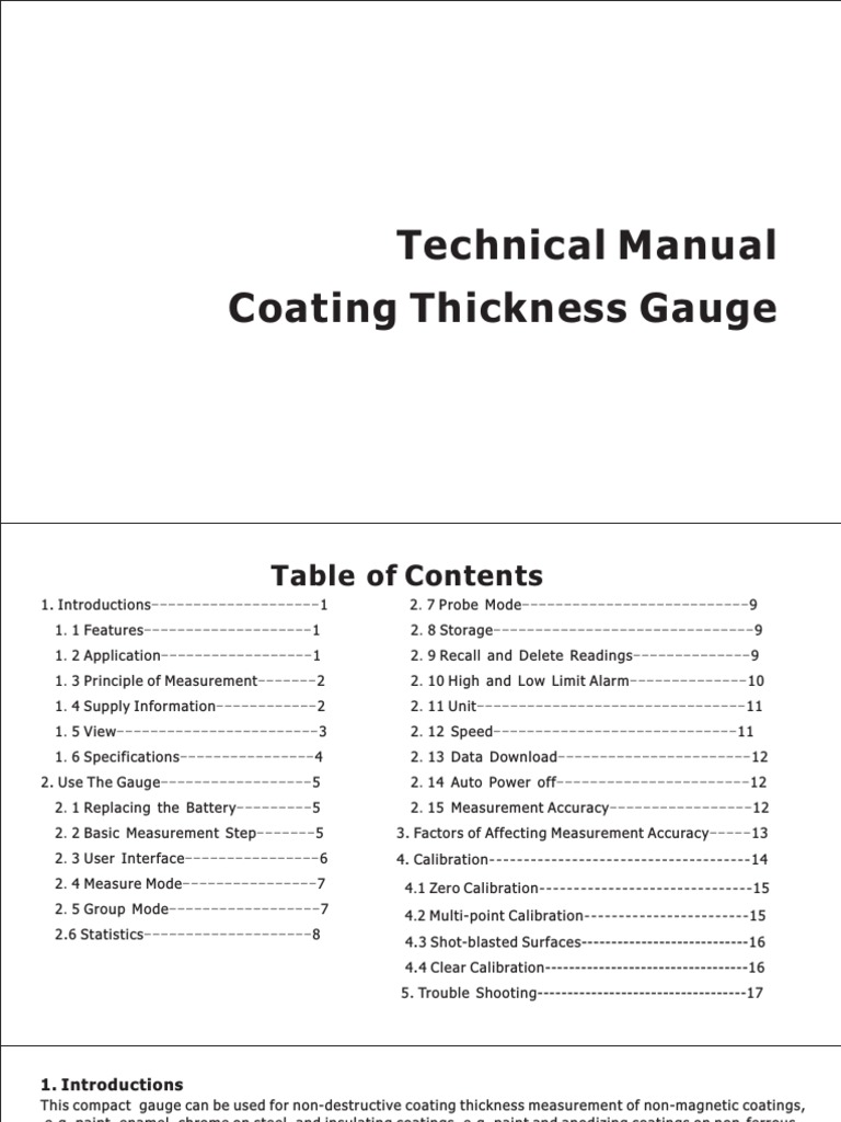 Measuring Non-Magnetic Coatings: An Instruction Manual for Using a ...