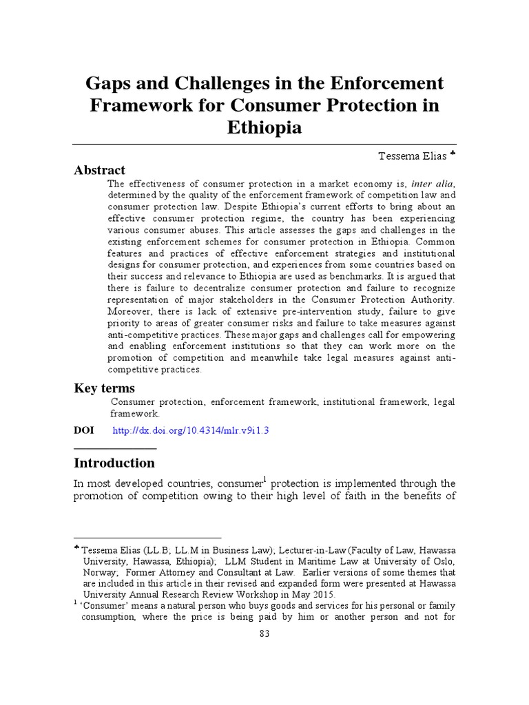 Gaps and Challenges in The Enforcement Framework For Consumer ...
