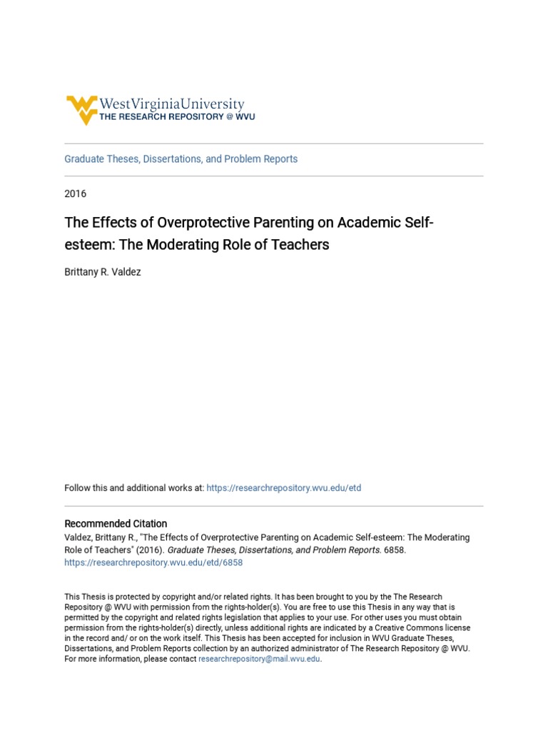 The Effects of Overprotective Parenting On Academic Self-Esteem | PDF ...