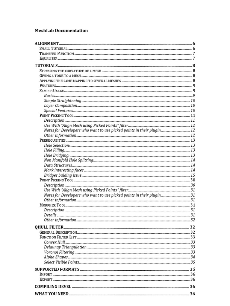 MeshLab Features and Tutorials Guide | PDF | Cartesian Coordinate ...