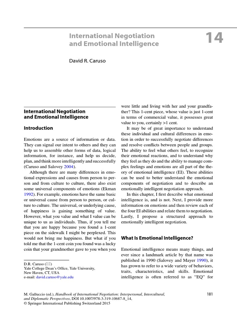 Caruso, D. R. (2014) - International Negotiation and Emotional ...