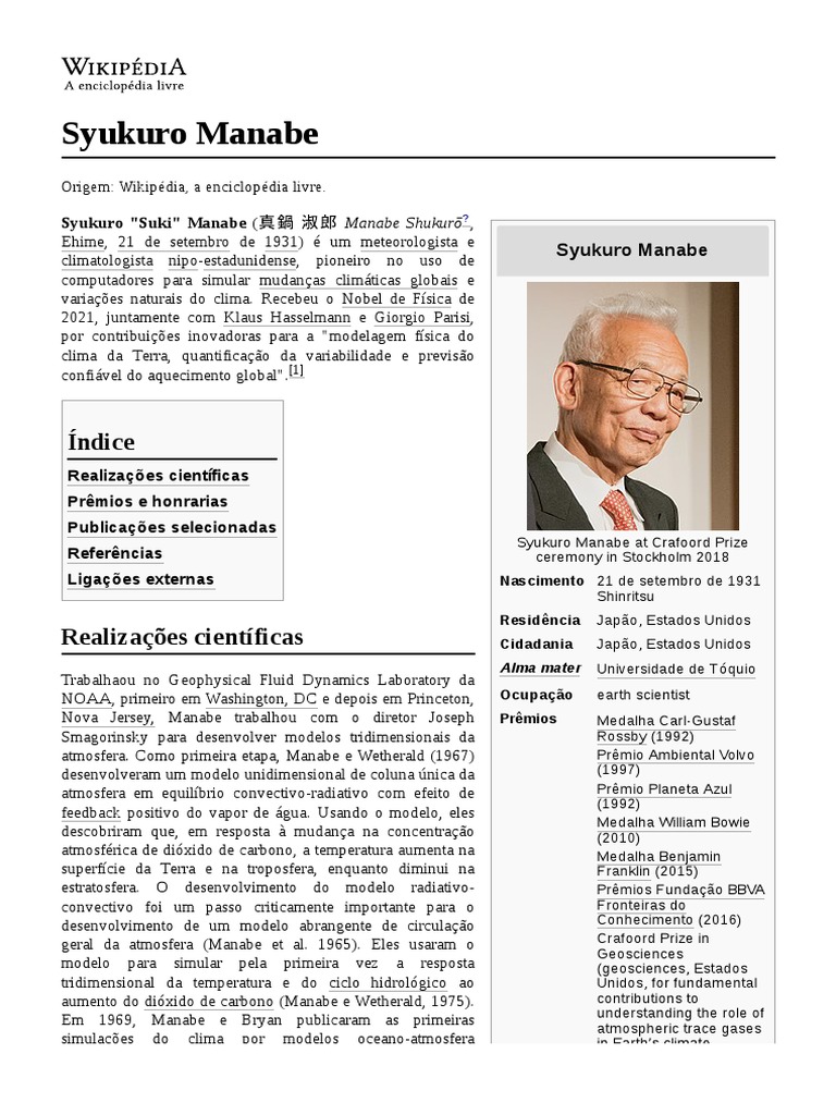 Syukuro Manabe | PDF | Natureza | Ciências Atmosféricas