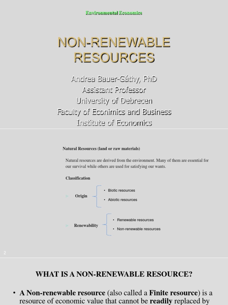 Non-Renewable Resources | PDF | Resource | Petroleum