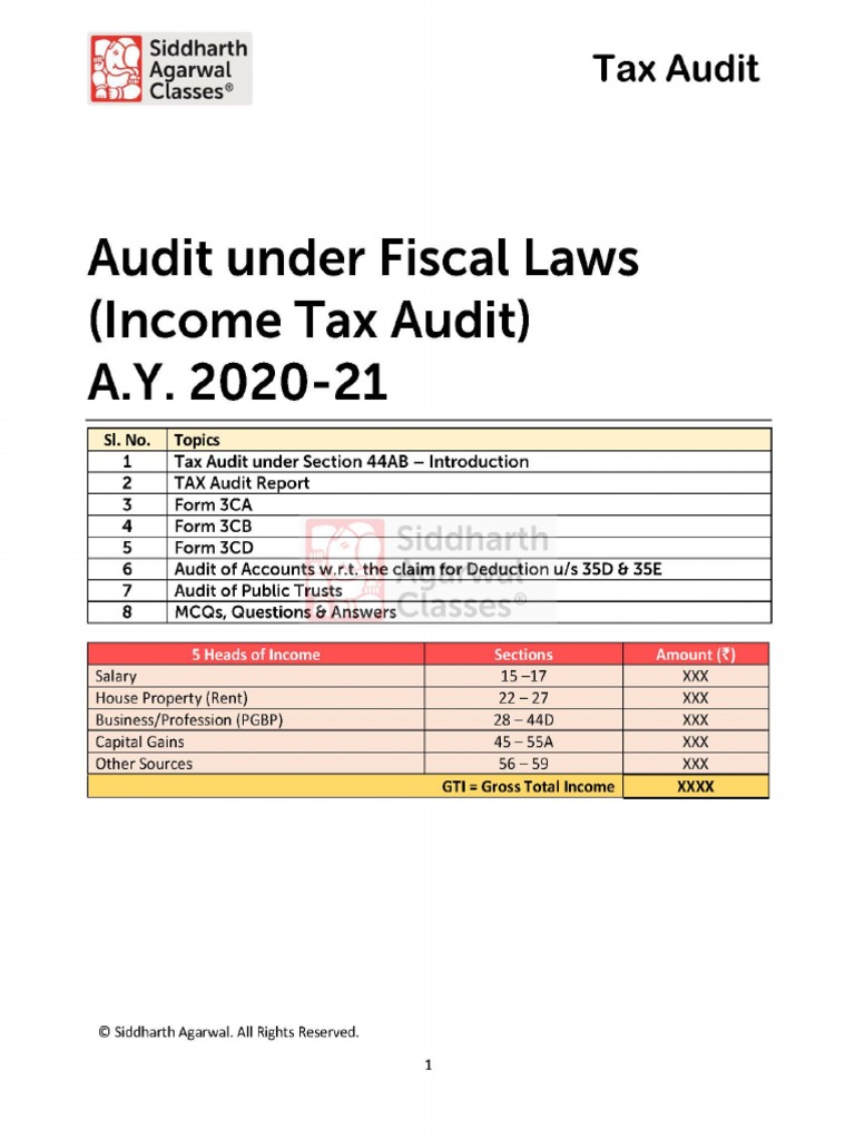 TAX Audit Full Webiste | PDF
