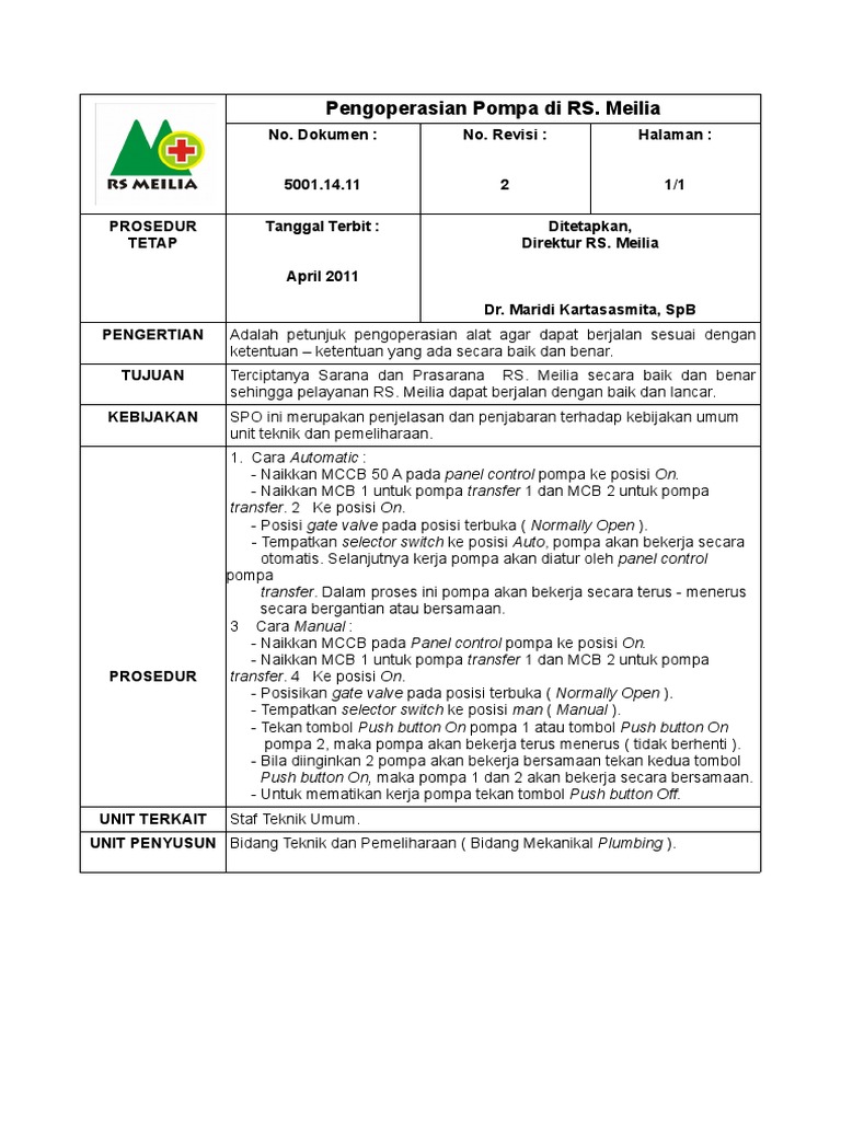 Sop Mekanikal Plumbing 2011 | PDF