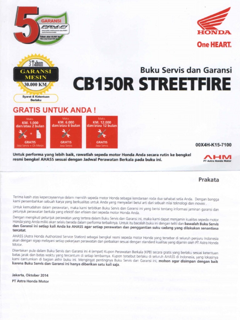 Service All New Honda Cb150r | PDF