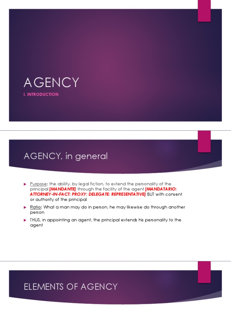 Agency Part 1 | PDF | Law Of Agency | Legal Liability