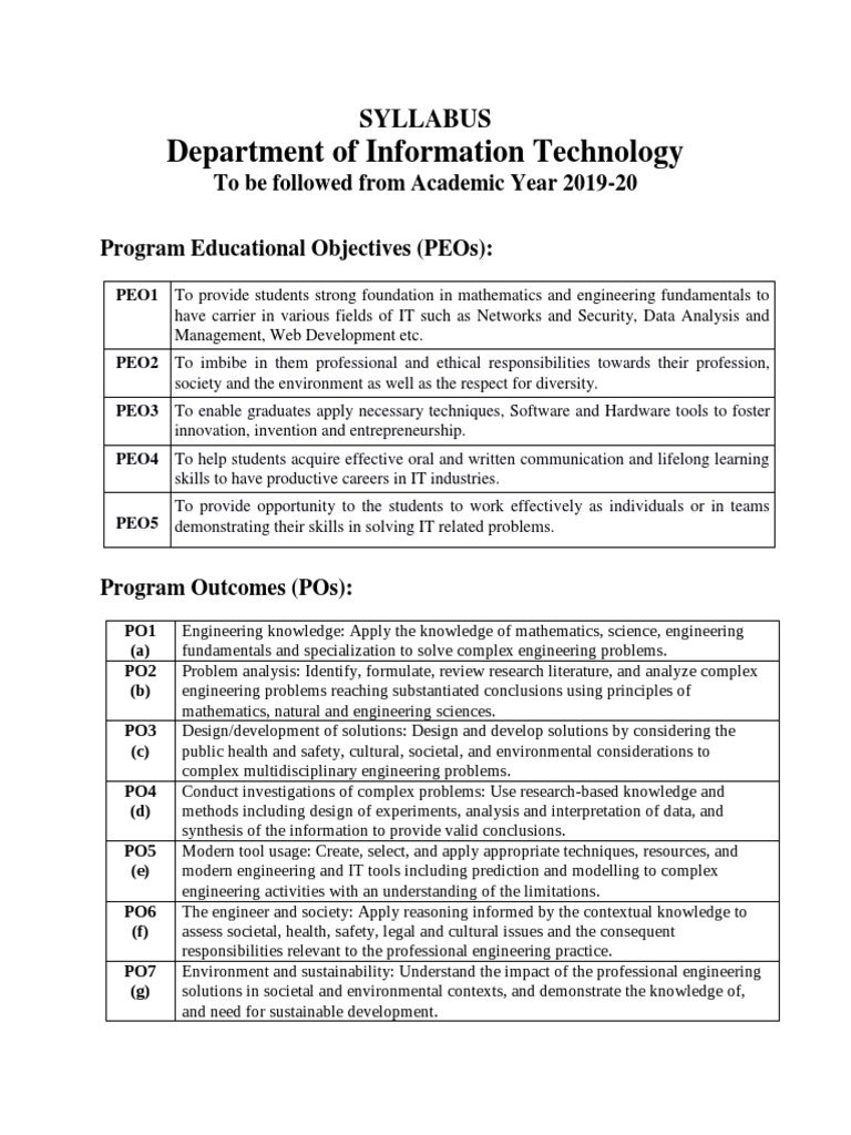 Department of Information Technology: Syllabus | PDF | Cryptography ...