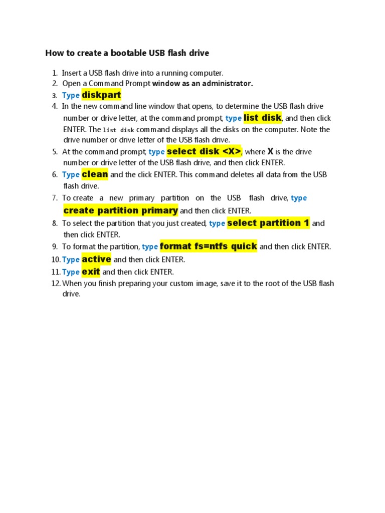 Create a Bootable USB Drive Guide | PDF