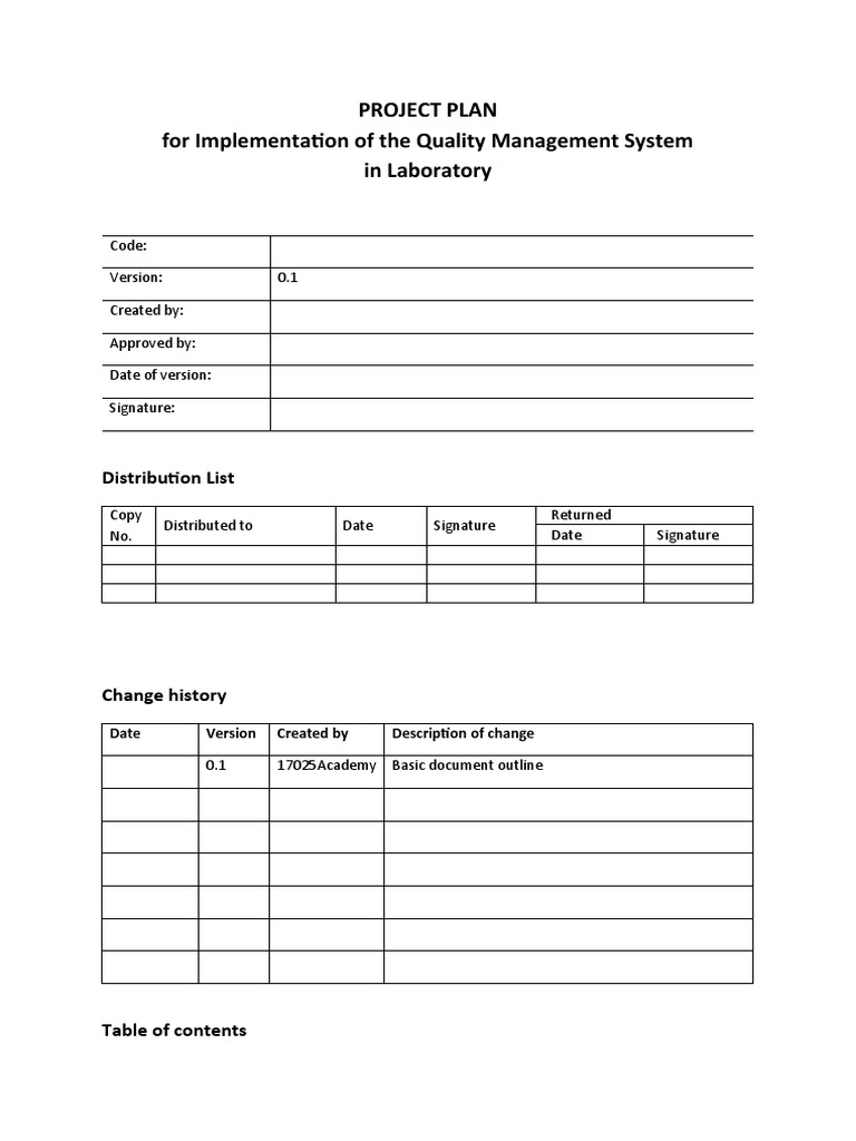 Lab QMS Implementation Plan | PDF | Audit | Quality Management System