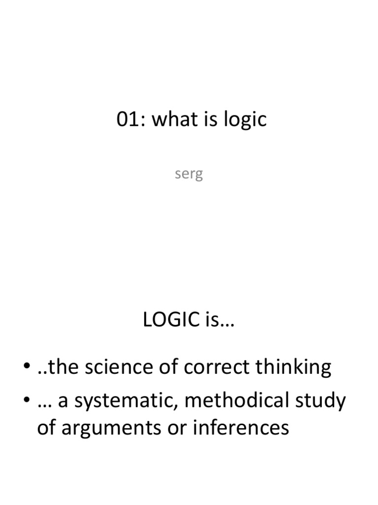 01 What Is Logic PDF Argument Logic