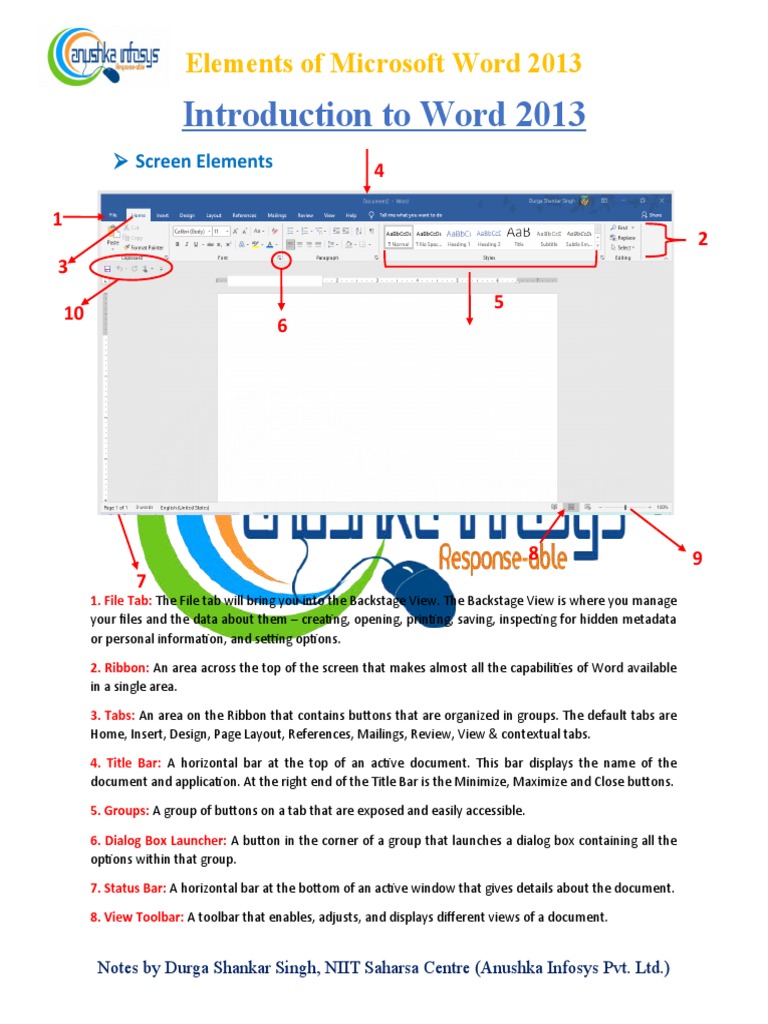 Introduction To Word 2013 (Home Tab) | PDF | Window (Computing ...