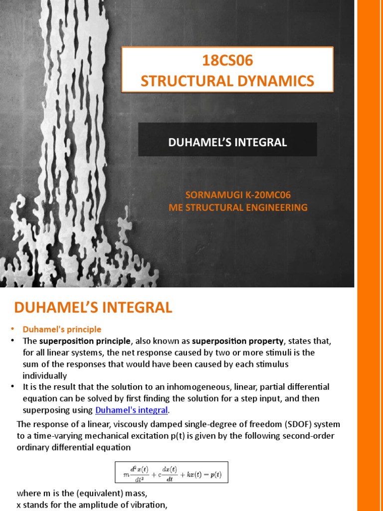 18CS06 Structural Dynamics: Duhamel'S Integral | PDF | Damping | Physical Quantities