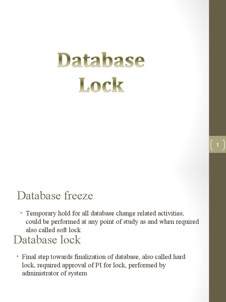 Database Lock | PDF