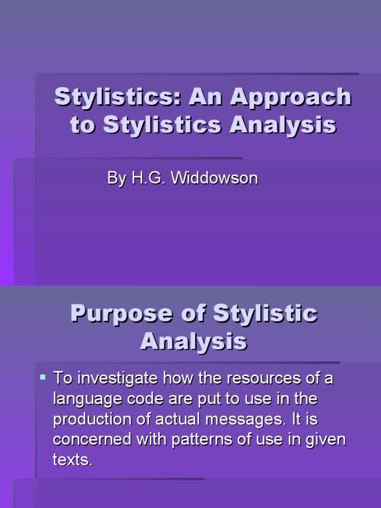 Stylistics: An Analytical Approach | PDF | Linguistics | Communication