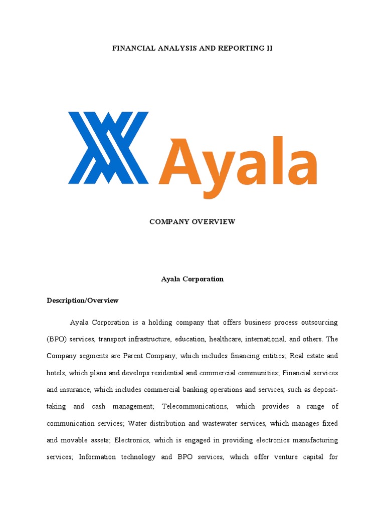 Ayala Corporation: Overview and Vision | PDF | Governance | Outsourcing