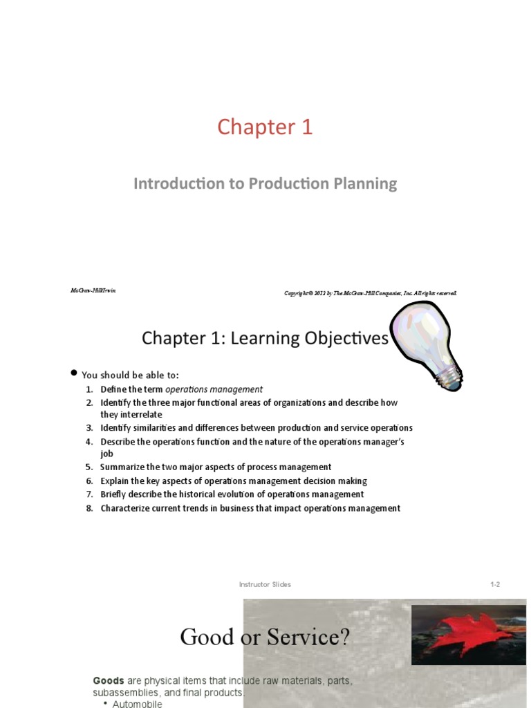 Introduction To Production Planning: Mcgraw-Hill/Irwin | PDF | Supply ...
