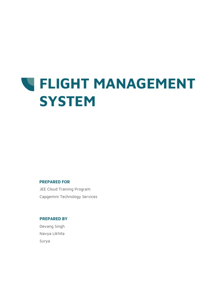 Flight Management System: Prepared For | PDF | Software Development ...