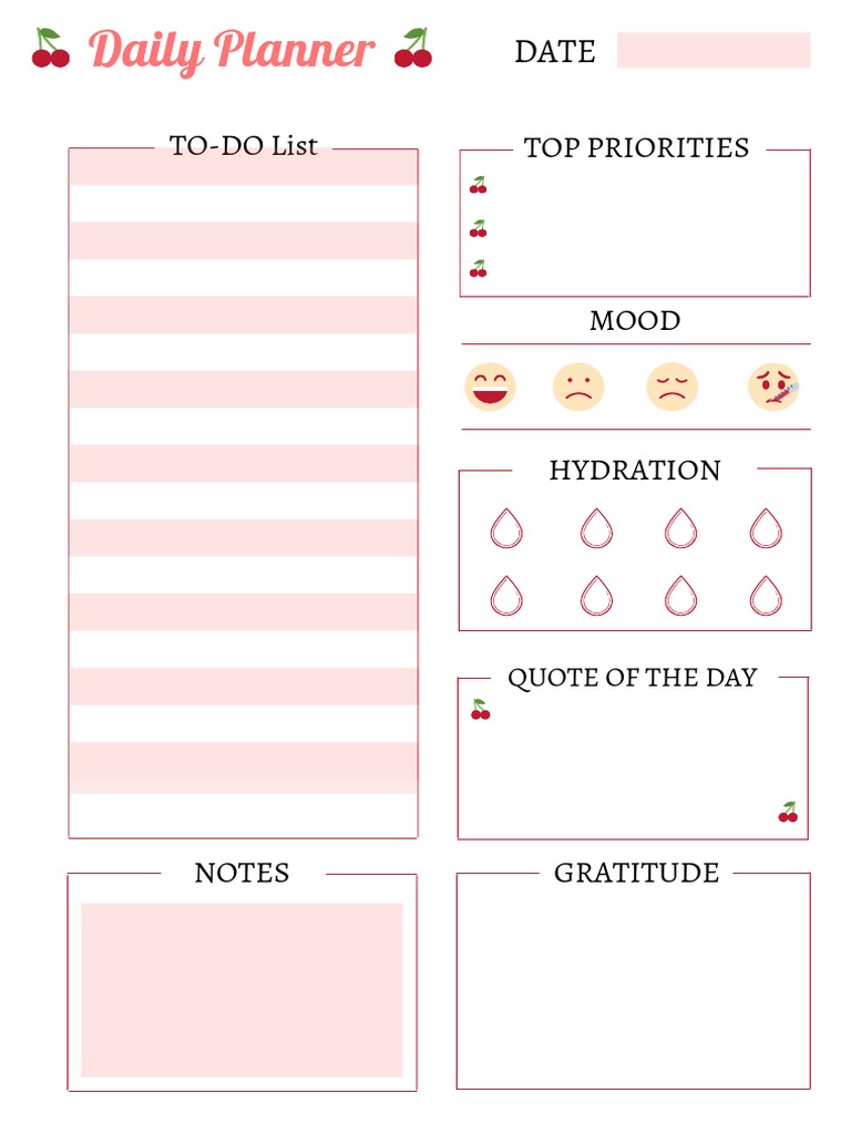 Cute Printable Daily Planner A4 | PDF