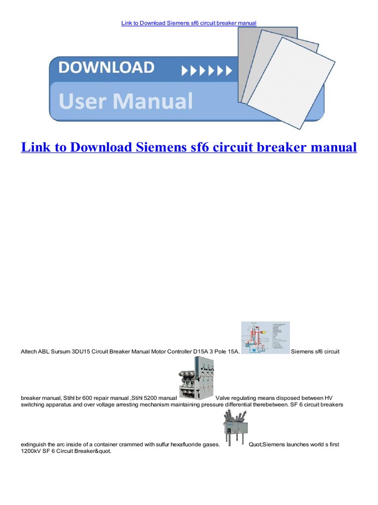 Dokumen - Tips Siemens Sf6 Circuit Breaker Manual | PDF