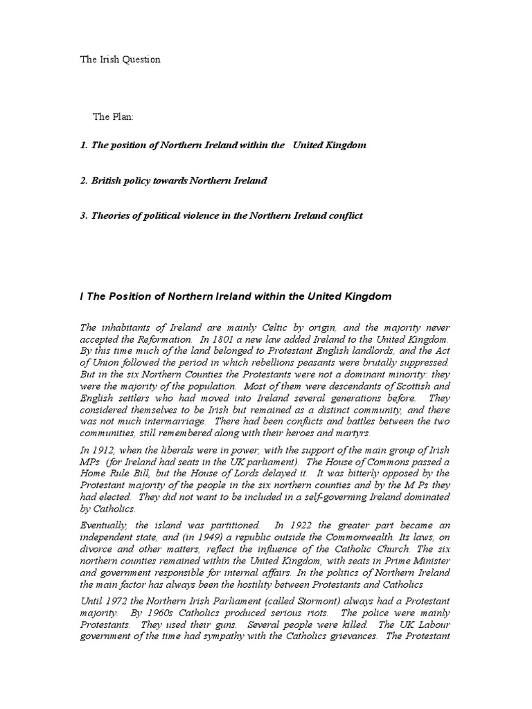 The Irish Question | PDF | Northern Ireland | Ireland