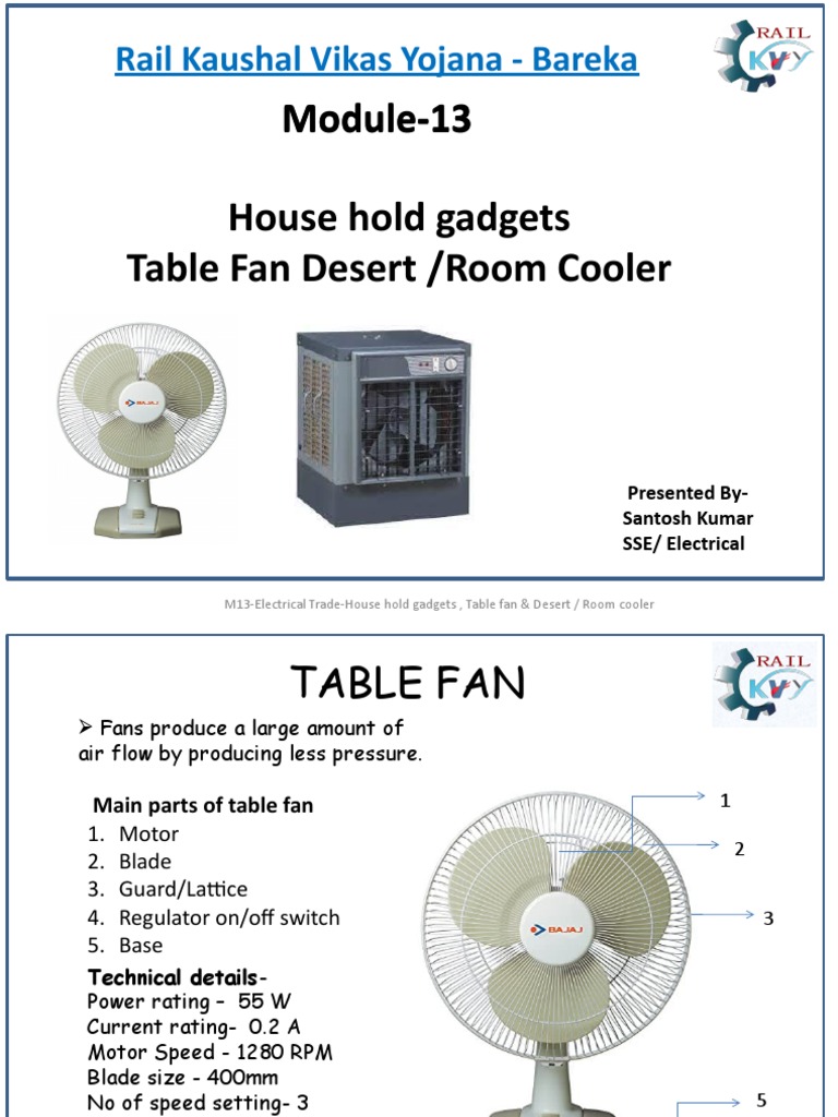 English M13 Table Fan and Desert Cooler - Day 4 | PDF | Electric Motor ...