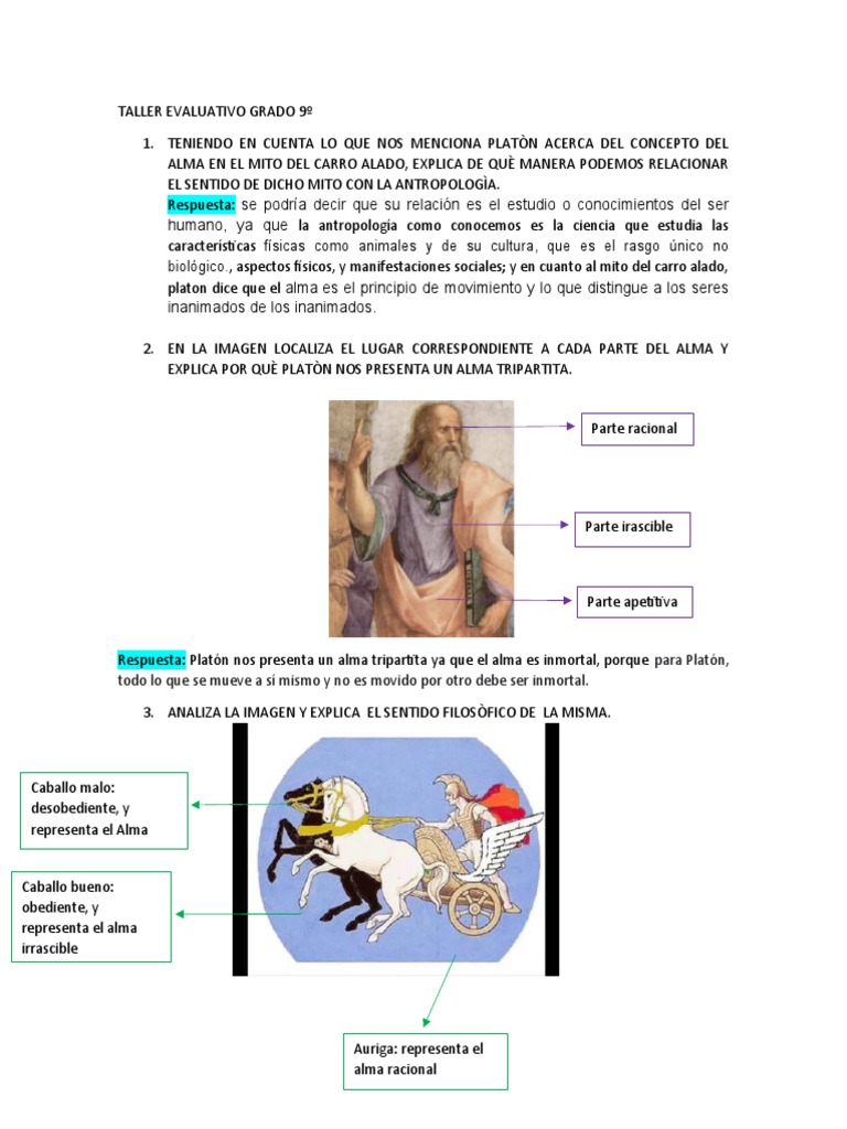 Taller Mito Carro Alado 9º | PDF | Alma | Platón