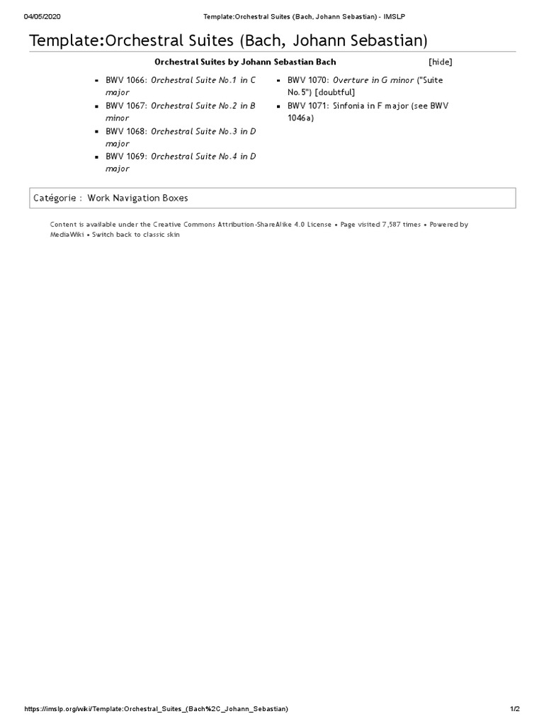 Template - Orchestral Suites (Bach, Johann Sebastian) - IMSLP | PDF ...