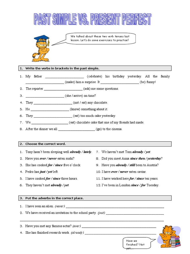 Present Perfect Vs Past Simple Fun Activities Games Grammar Drills ...