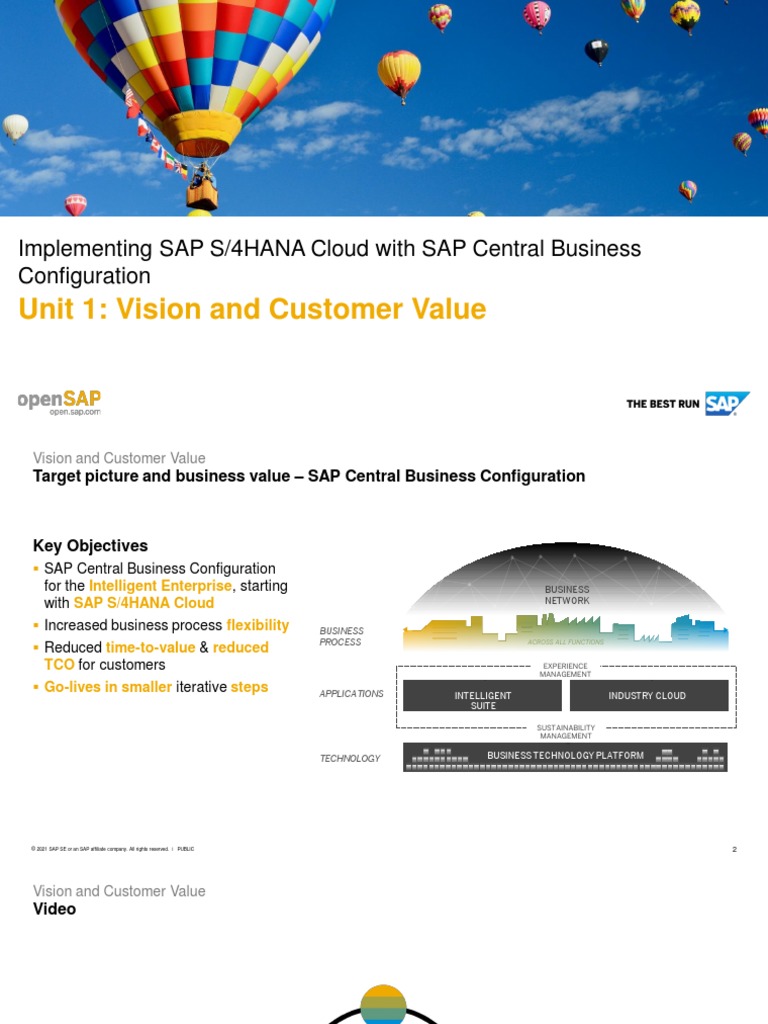 Unit 1: Vision and Customer Value: Implementing SAP S/4HANA Cloud With ...
