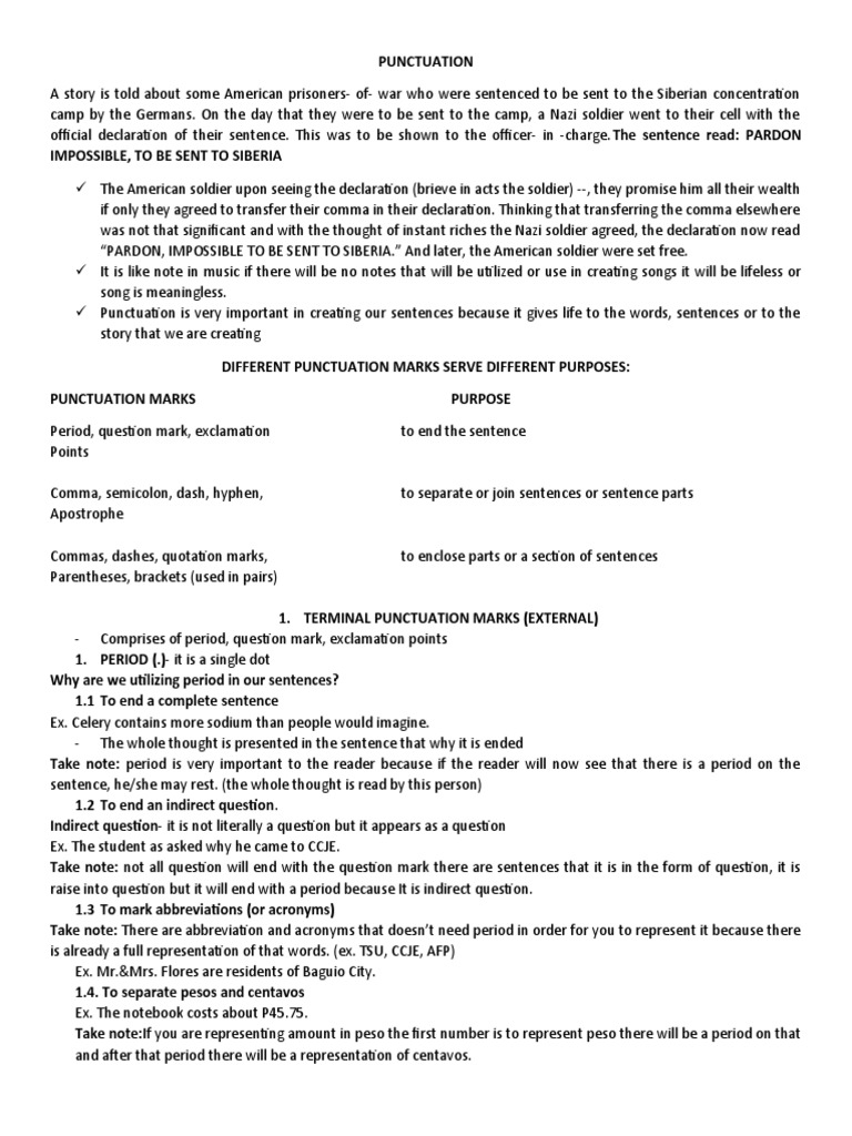 PUNCTUATION | PDF | Bracket | Comma