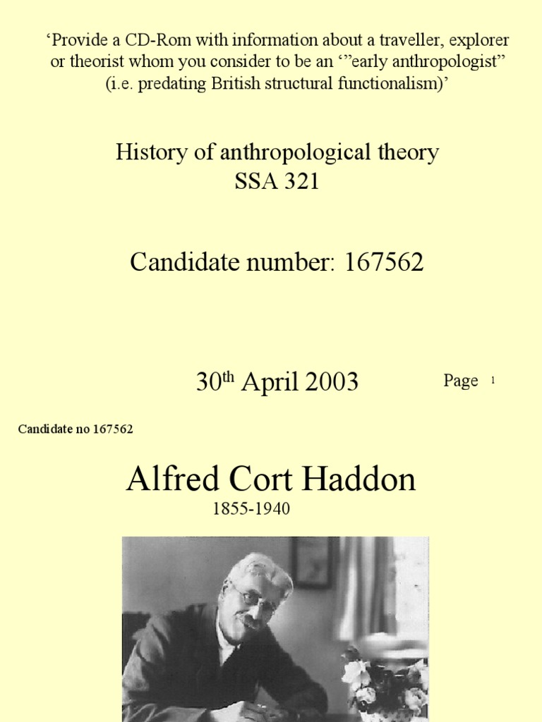 Click Here For A C Haddon Presentation | PDF | Anthropology | Franz Boas