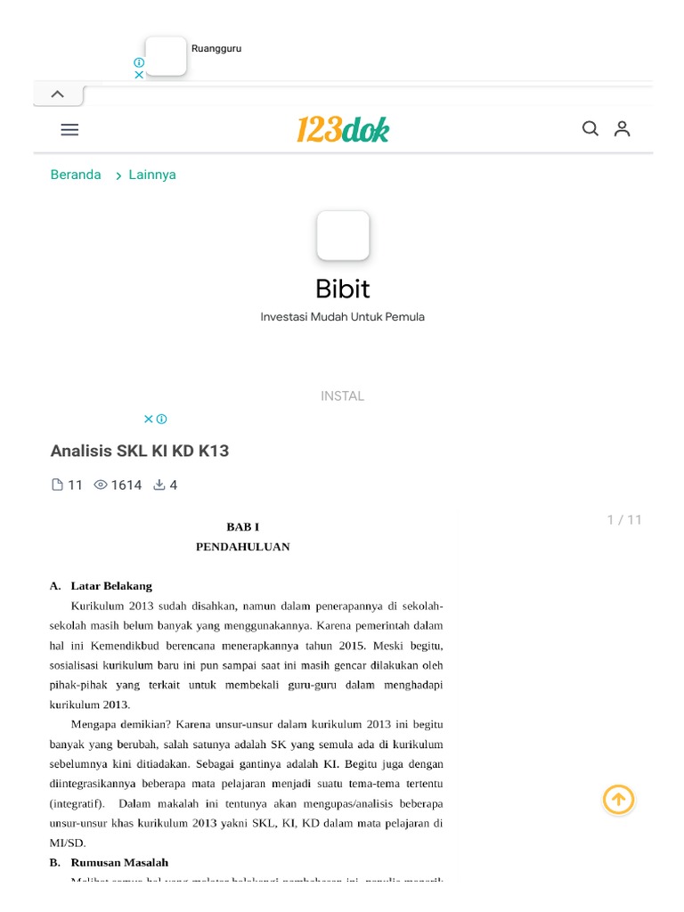 Analisis SKL KI KD K13 | PDF