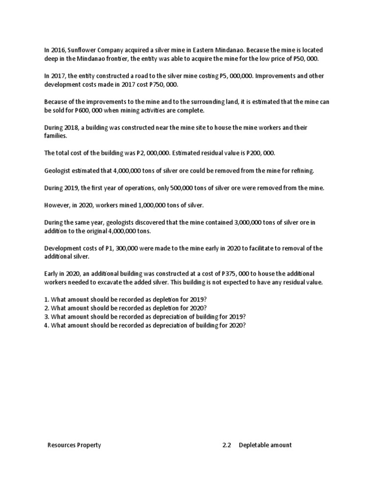 Depletion 2 | PDF | Mining | Depreciation