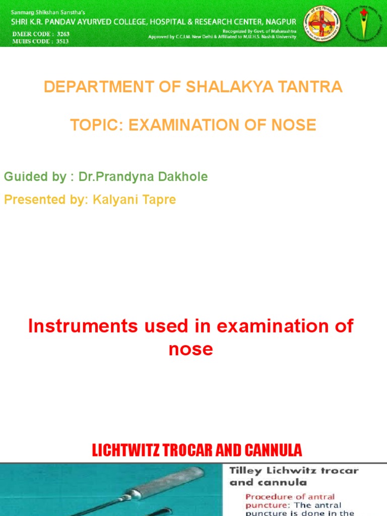 ENT Examination of Nose. | PDF | Human Nose | Rhinology