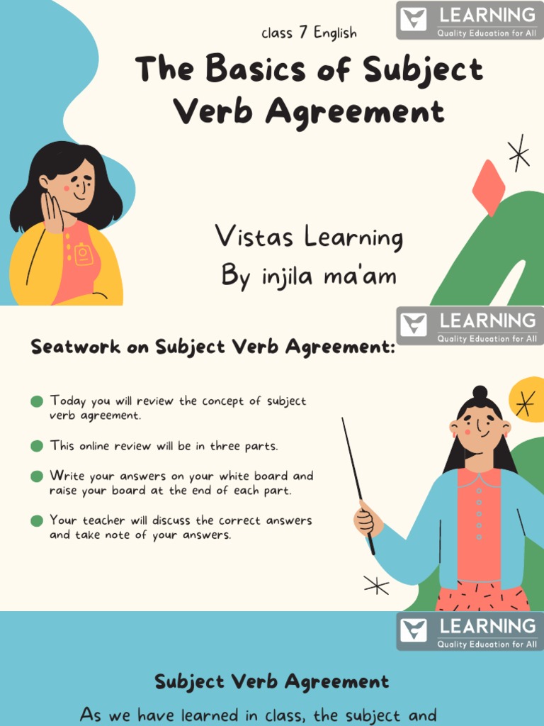 The Basics of Subject Verb Agreement: Class 7 English | PDF