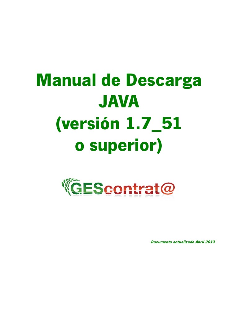 Manual de Descarga Java | PDF | Java (lenguaje de programación) | Software