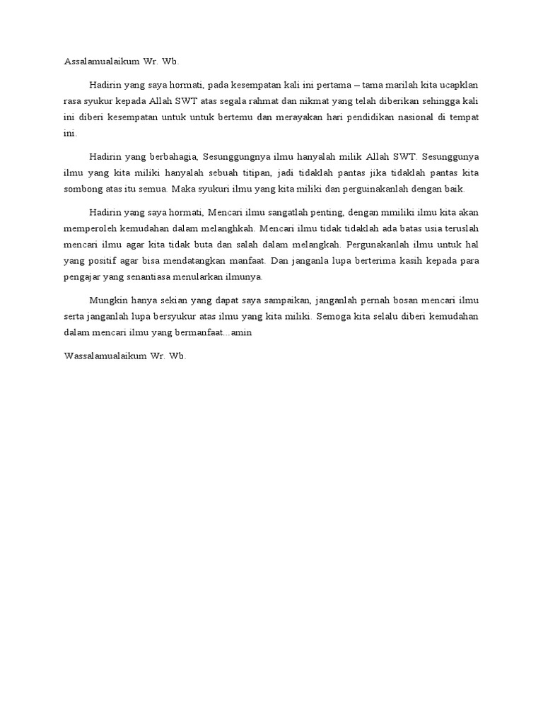 Pidato Tentang Pendidikan | PDF