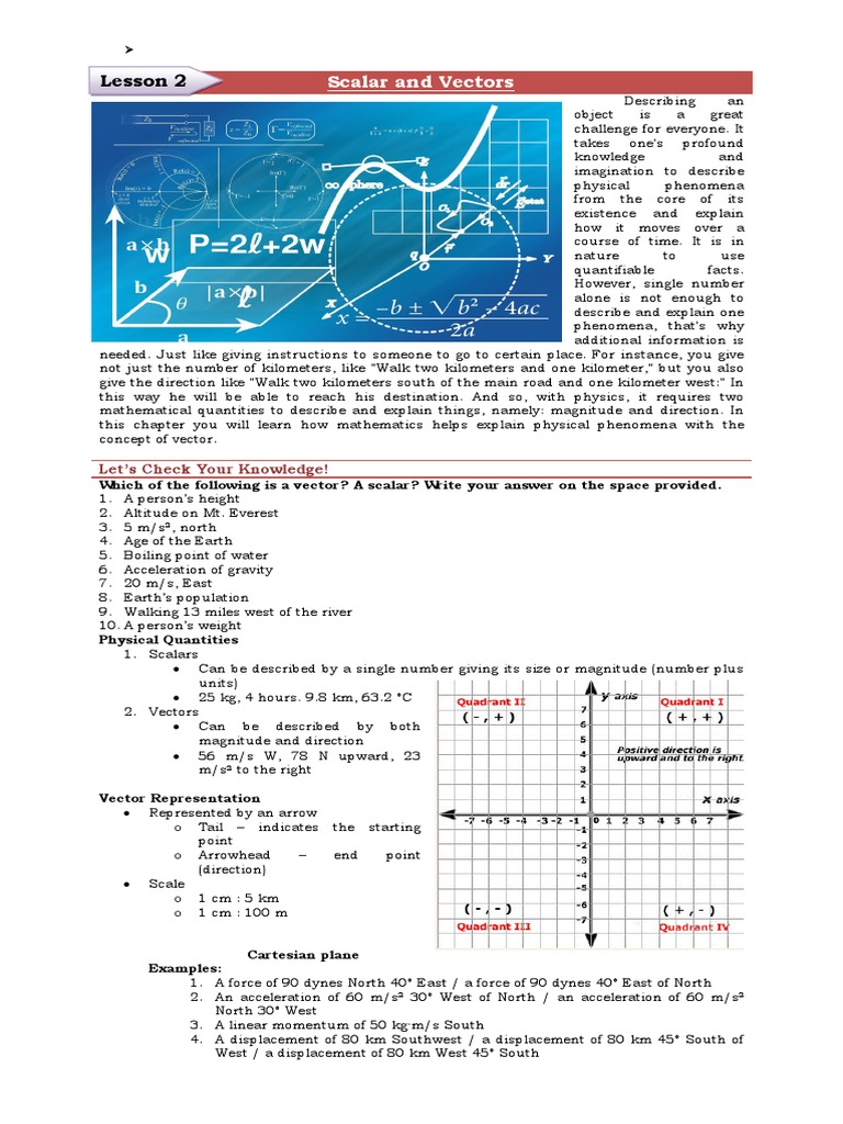 Scalars and Vectors in Physics | PDF | Trigonometric Functions ...
