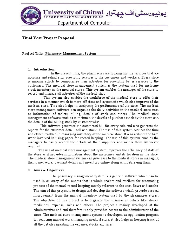 Department of Computer Science: Final Year Project Proposal | PDF ...
