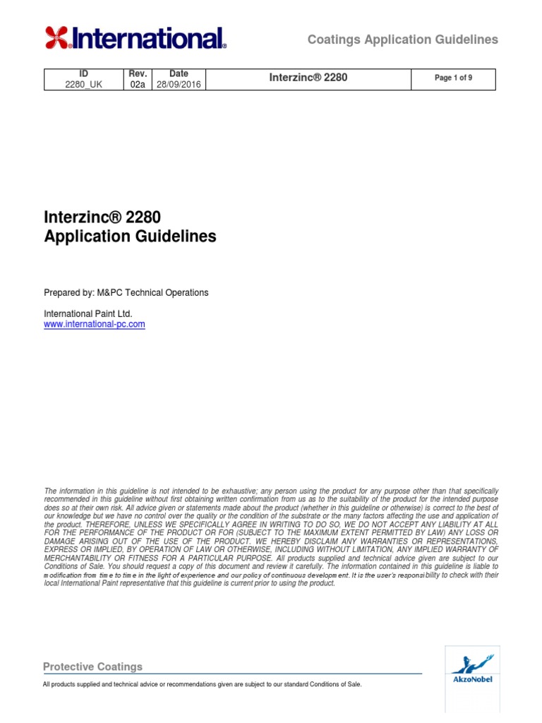 Interzinc 2280 Application Guidelines Uk | Download Free PDF | Paint ...