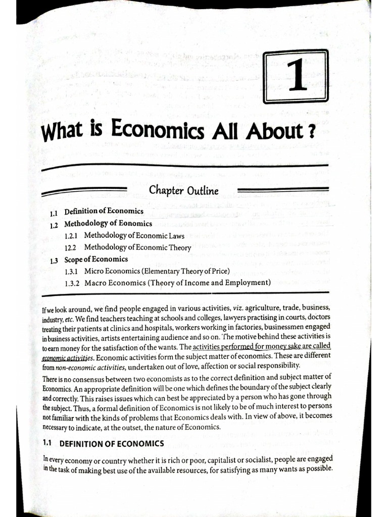 Scope and Definitions of Economics | PDF