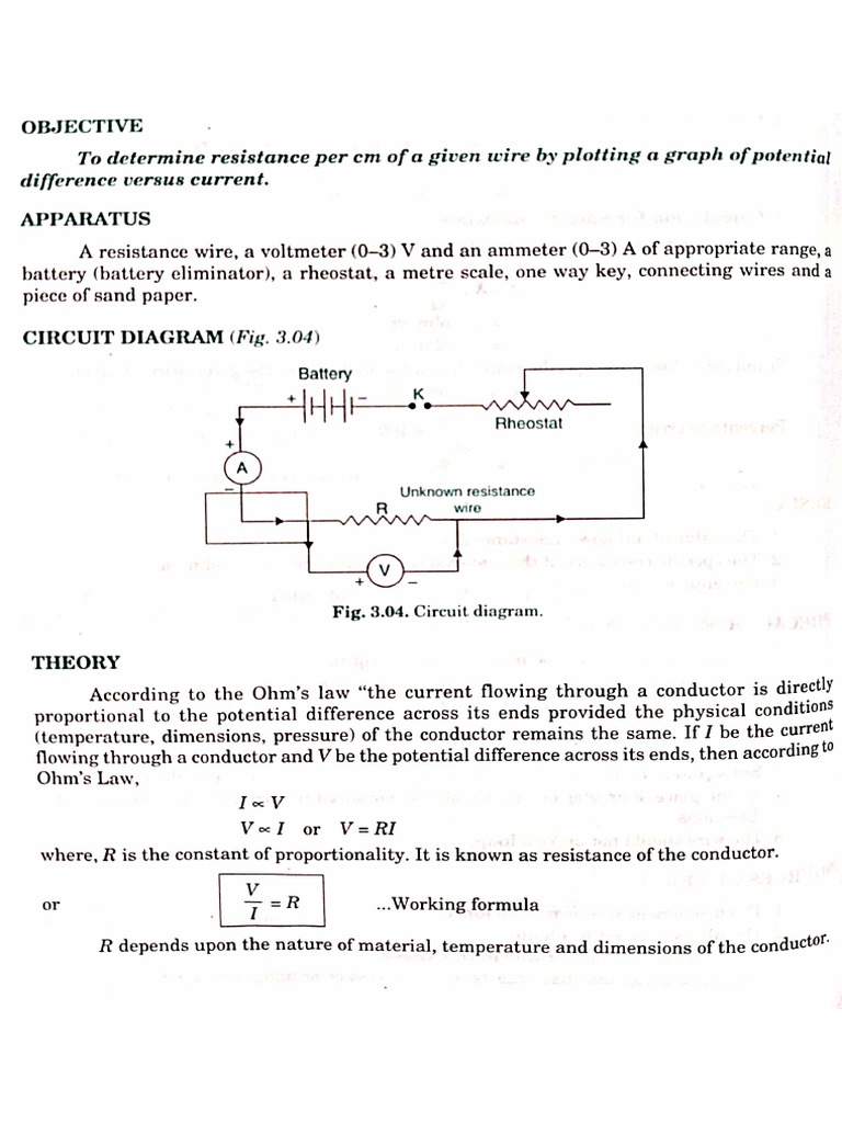 Physics Practical Experiment 1 | PDF