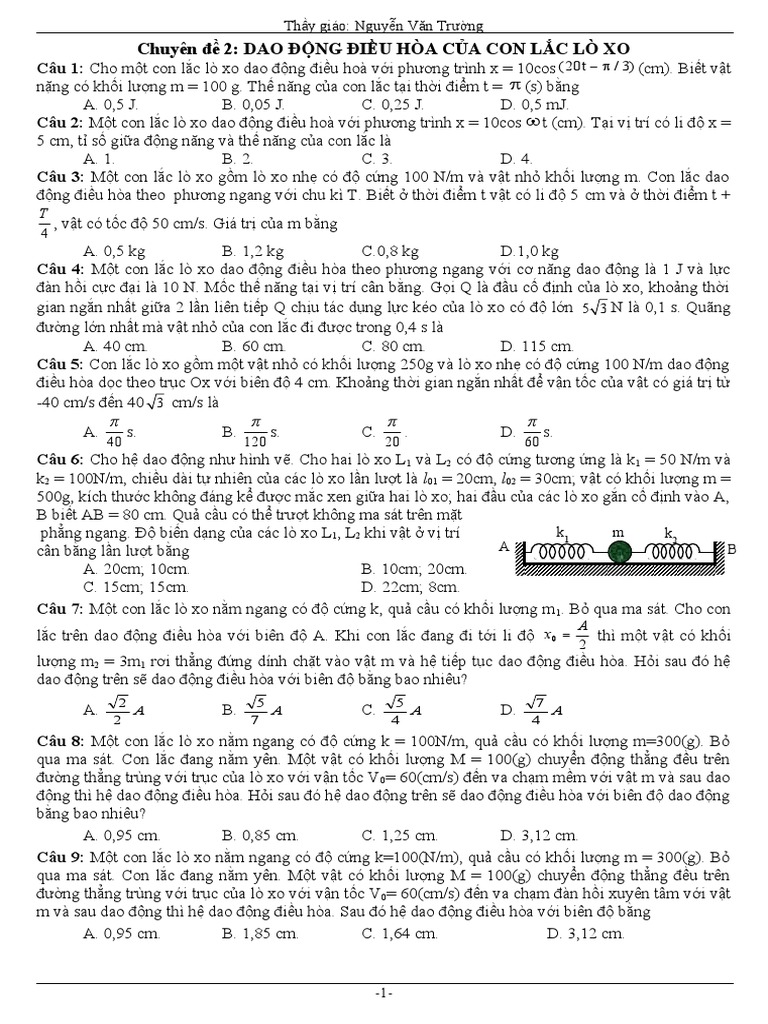 Con lắc lò xo BTNC | PDF