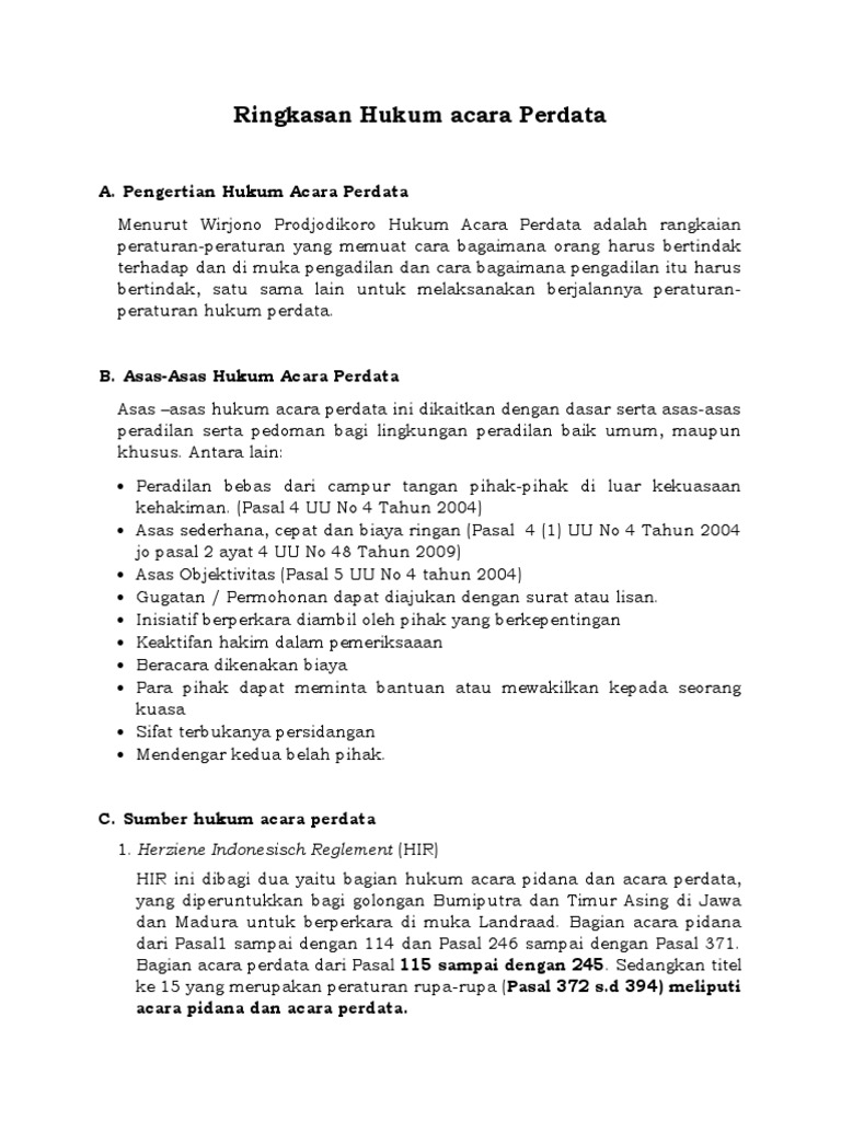Resume Hukum Acara Perdata | PDF | Politik | Hukum