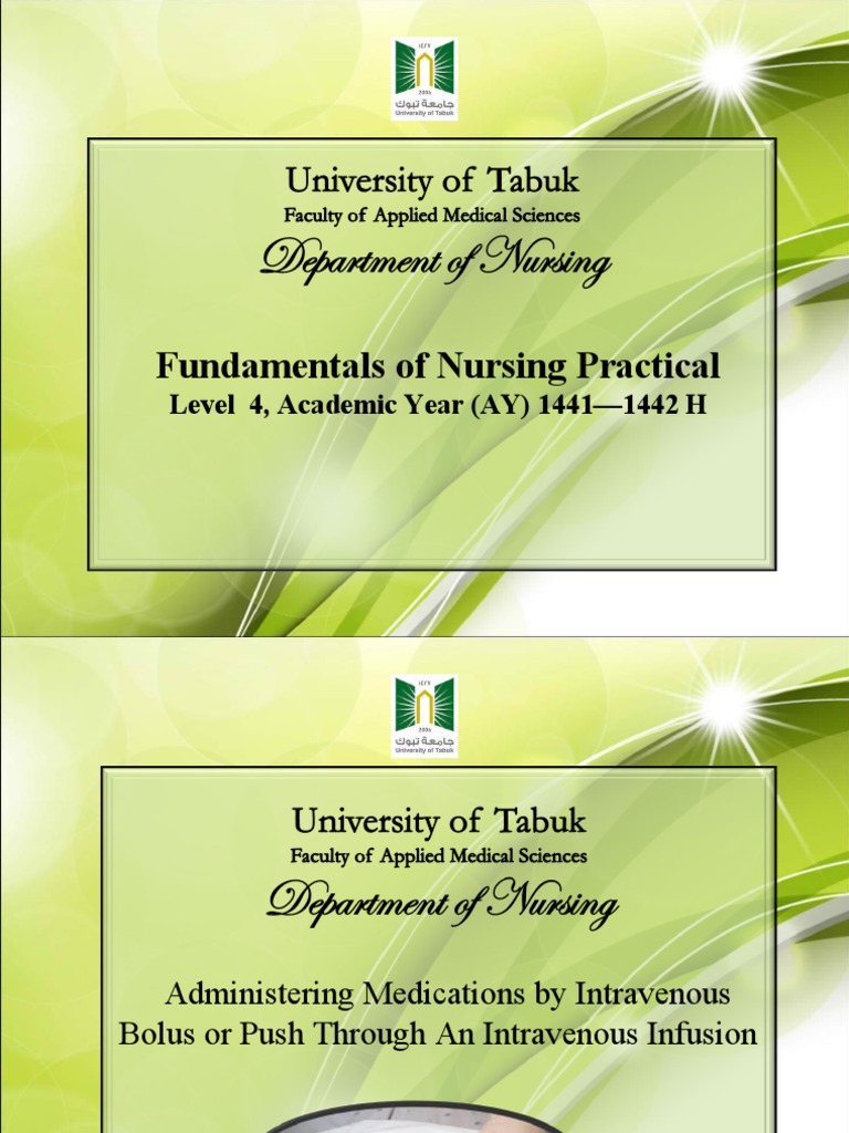 NUR 204.administering Medications by IV Bolus or Push Through IV ... NUR 204.administering Medications by IV Bolus or Push Through IV ...