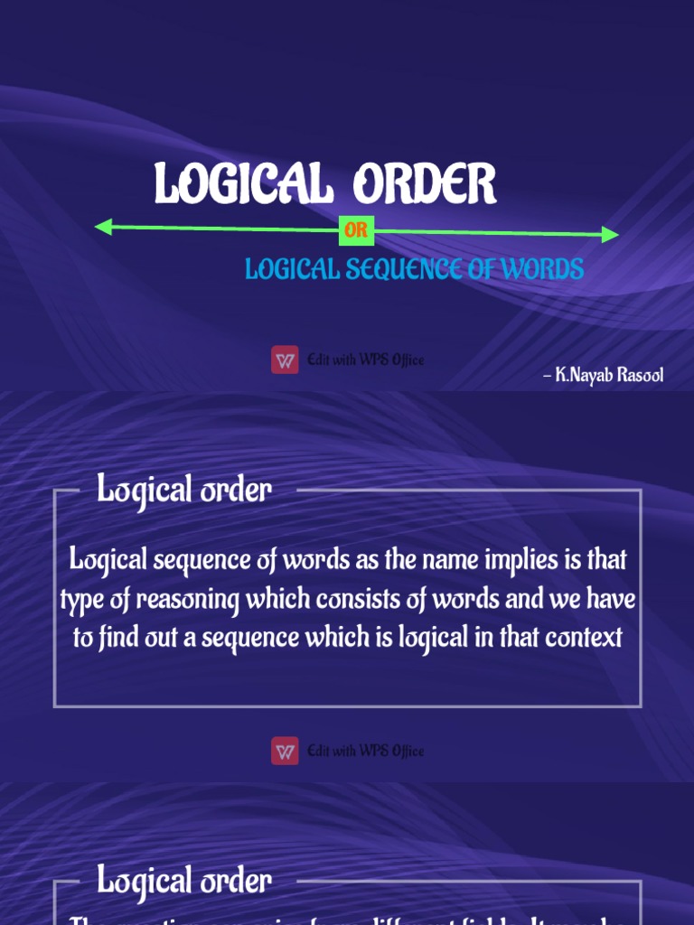 34.Puzzles-Logical Order | PDF | Teaching Methods & Materials