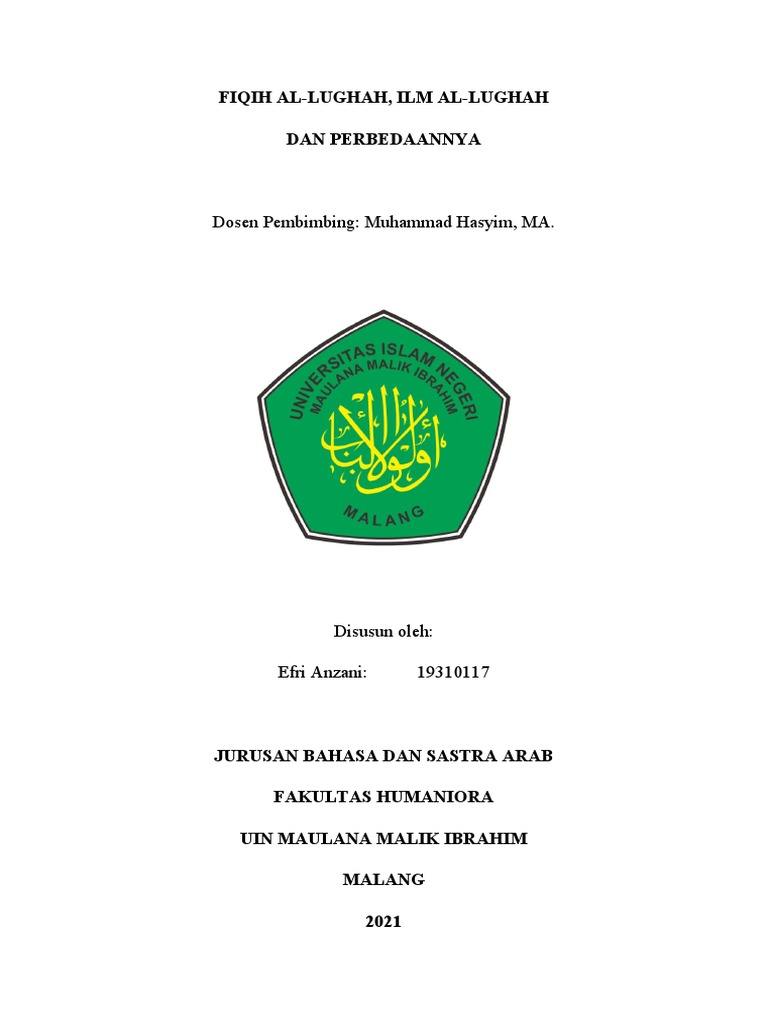 FIqh Al-Lughah, Al-Ilm Lughah, Dan Perbedaanya | PDF