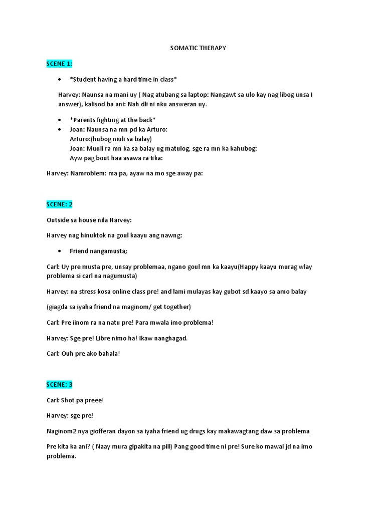 Somatic Therapy Script | PDF