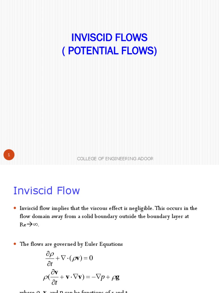 Potential Flow Theory | PDF | Fluid Dynamics | Viscosity
